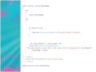 .NET Framework Projet with C# | PPT