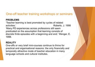 Frameworks for teacher training sessions and workshops pdf | PDF