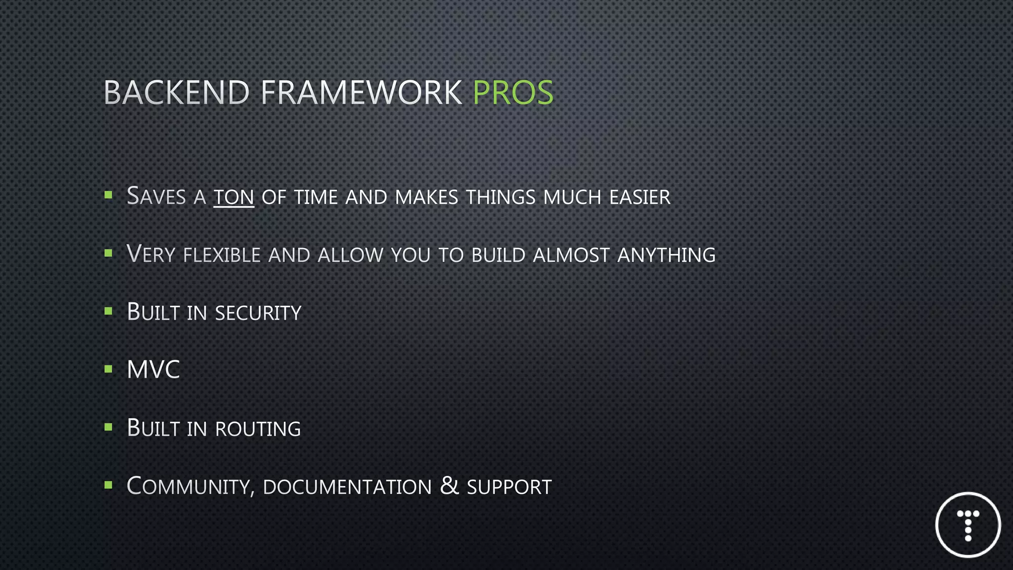Web Development Frameworks Pros & Cons | PPTX