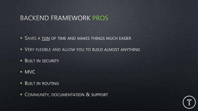 Web Development Frameworks Pros & Cons | PPTX