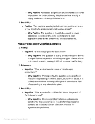 Framing an Appropriate Research Question ...