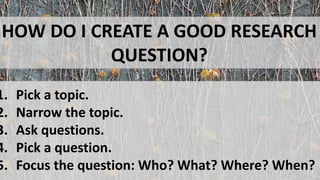 Framing a research question | PPTX