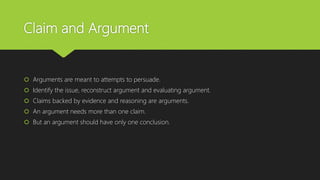 Framing arguments - Research Writing | PPTX