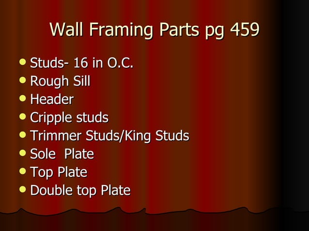 Framing Floors, And Walls | PPT