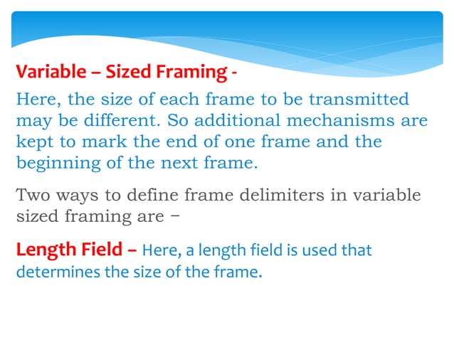 Framing in data link layer | PPTX