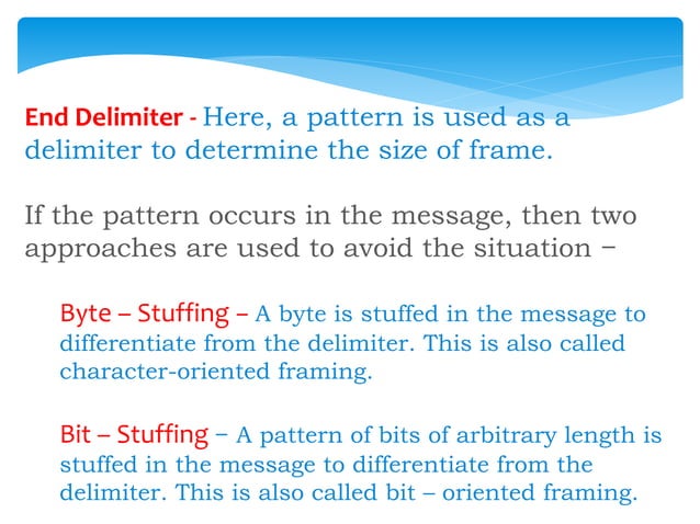 Framing in data link layer | PPTX