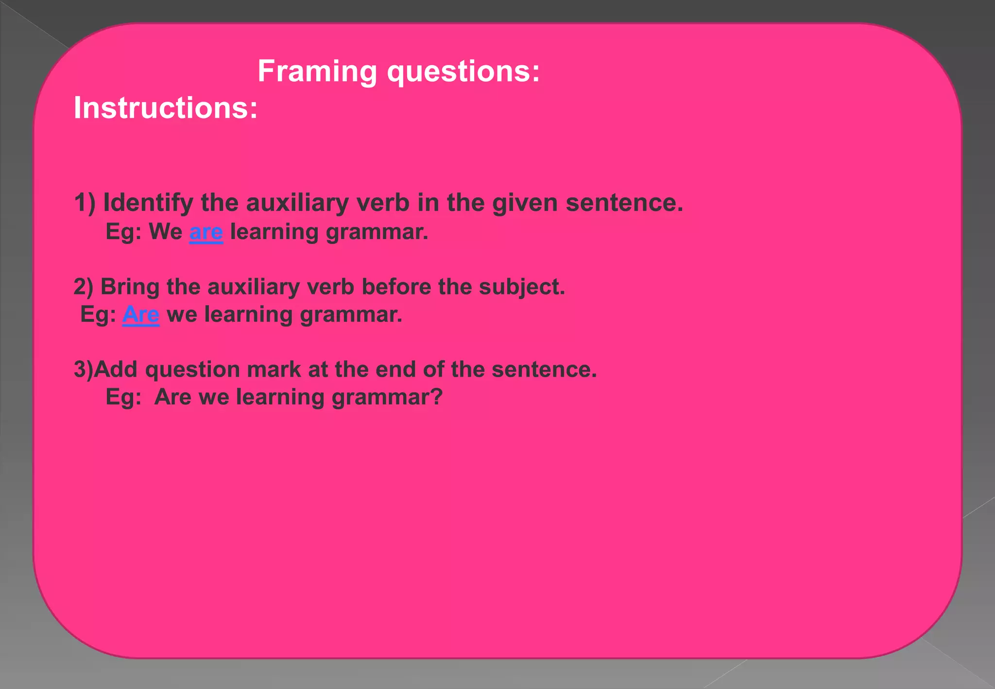 Framing questions school purpose | PPTX