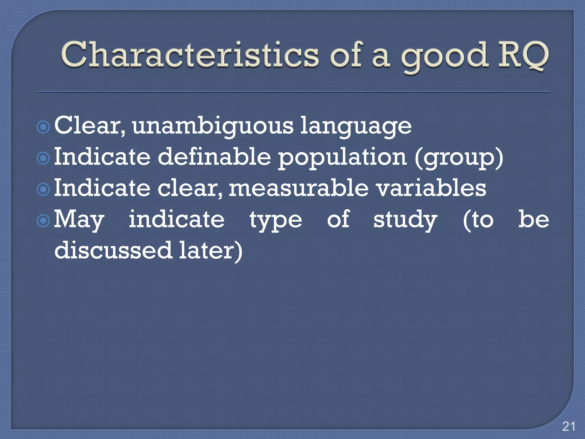 Framing research question | PDF