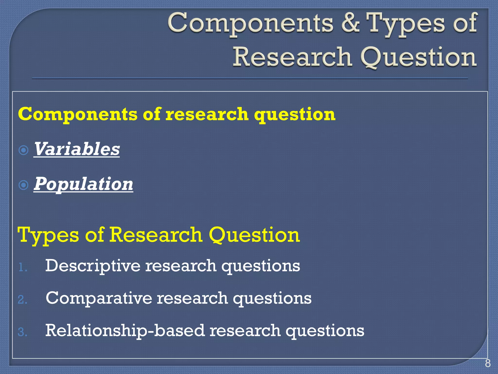 Framing research question | PDF