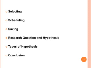 Framing research question and formulating hypothesis for | PPTX