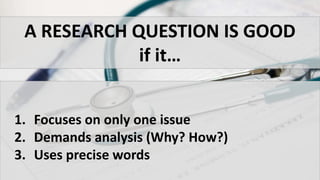 Framing research question on nature | PPTX