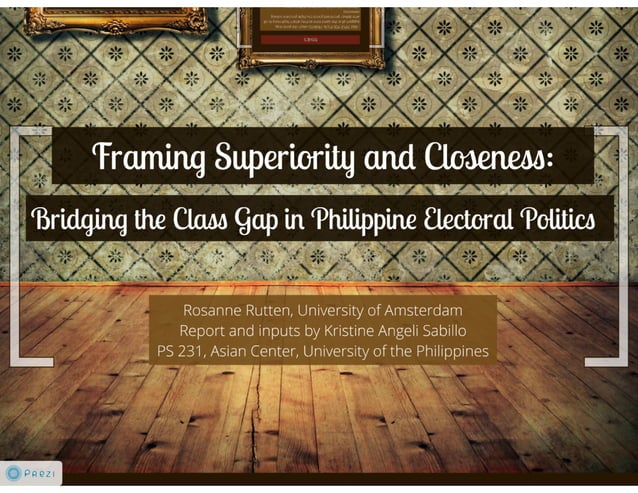 Framing Superiority and Closeness: Bridging the Class Gap in Philippine ...