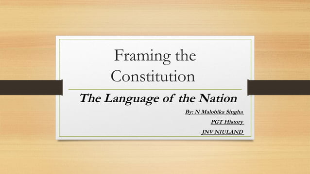 Framing the Constitution - Hindi as a language | PPTX