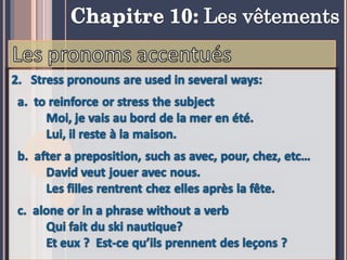 Français 1B - Chapitre 10 - notes NEW