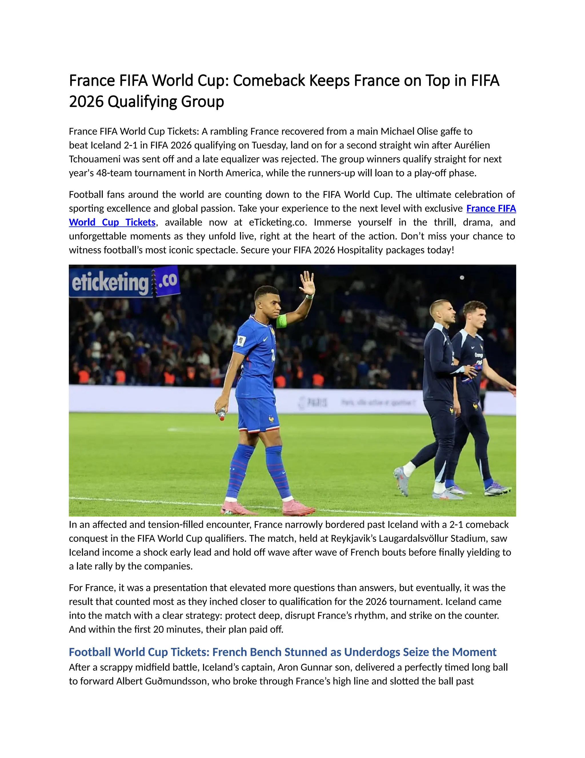 France FIFA World Cup Comeback Keeps France on Top in FIFA 2026 Qualifying Group.docx