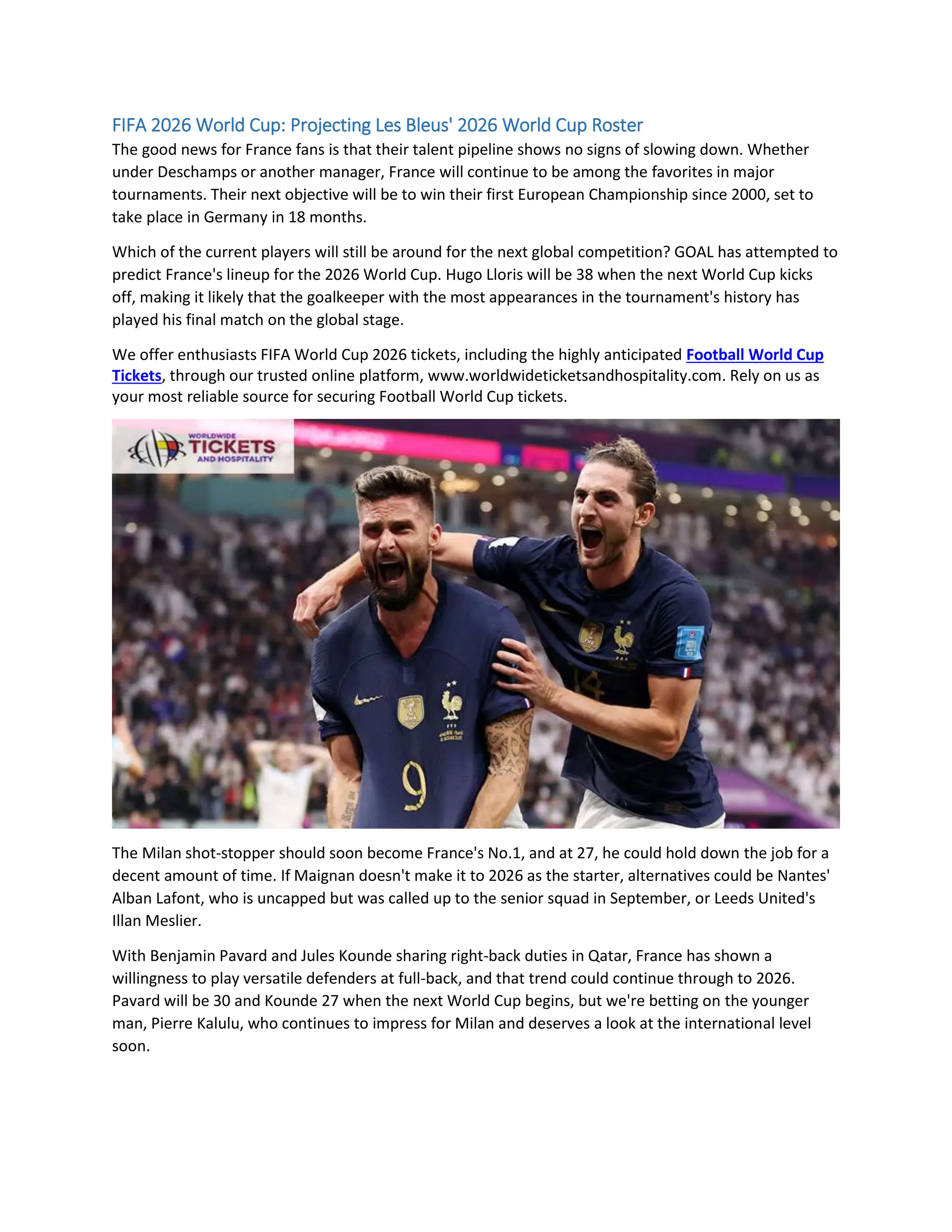 France FIFA World Cup Expected Lineup for France at the FIFA 2026 World ...