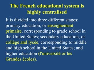 educational system in FRANCE | PPTX