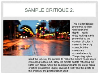 How To Critique A Photograph