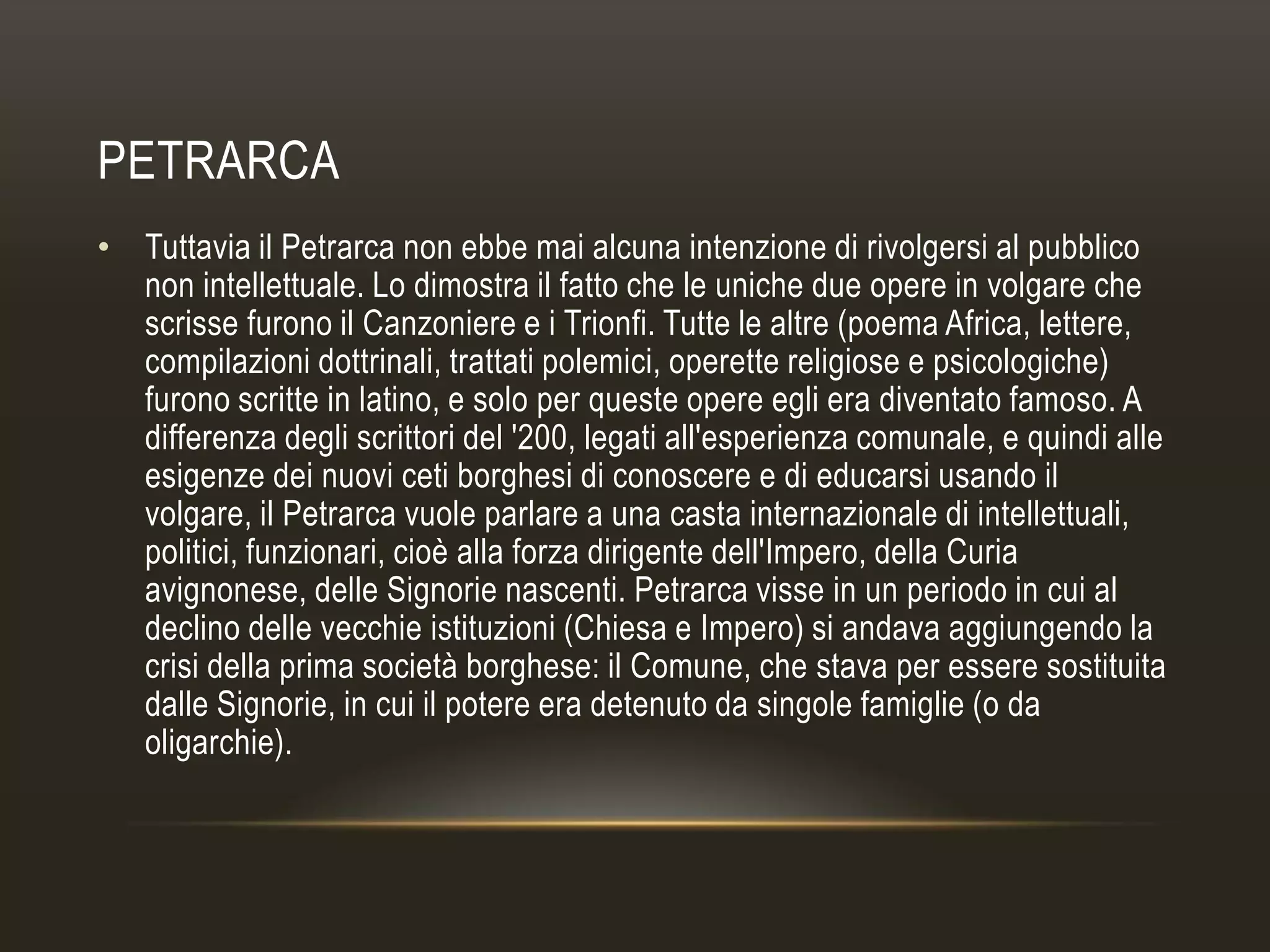 Francesco petrarca permanente | PPTX