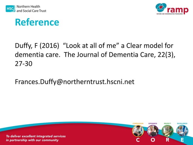 Dr Frances Duffy - CLEAR dementia care: look at all of me | PDF ...