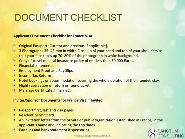 France Tourist Visa Process and Checklist | PPTX