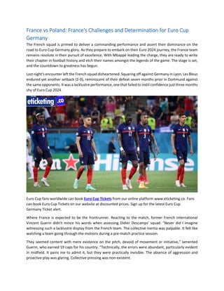 France vs Poland French Squad's Euro 2024 Determination.pdf
