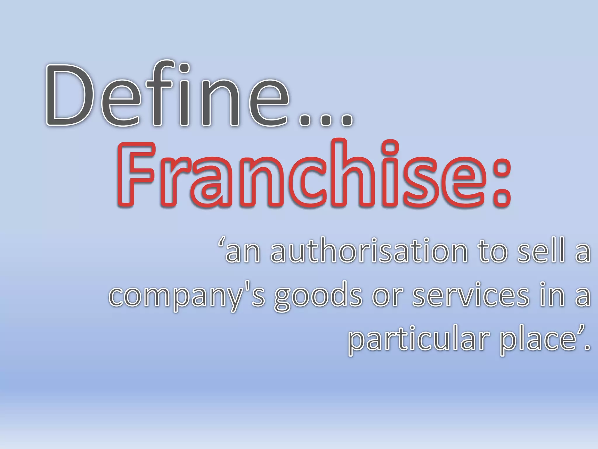 GCSE Business Franchise PowerPoint | PPTX