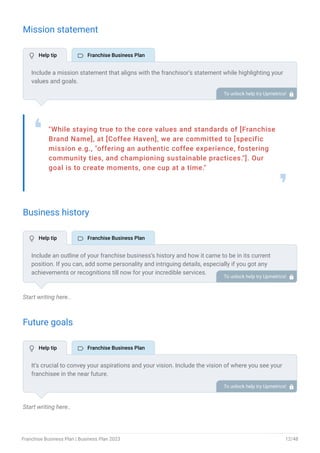 franchise business plan example |upmetrics | PDF