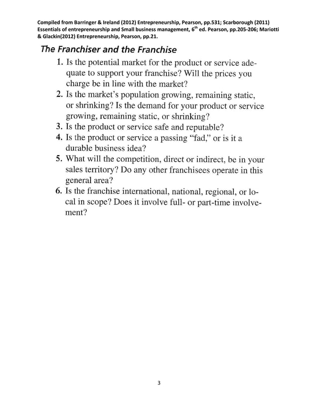 Franchise evaluation checklist | PDF