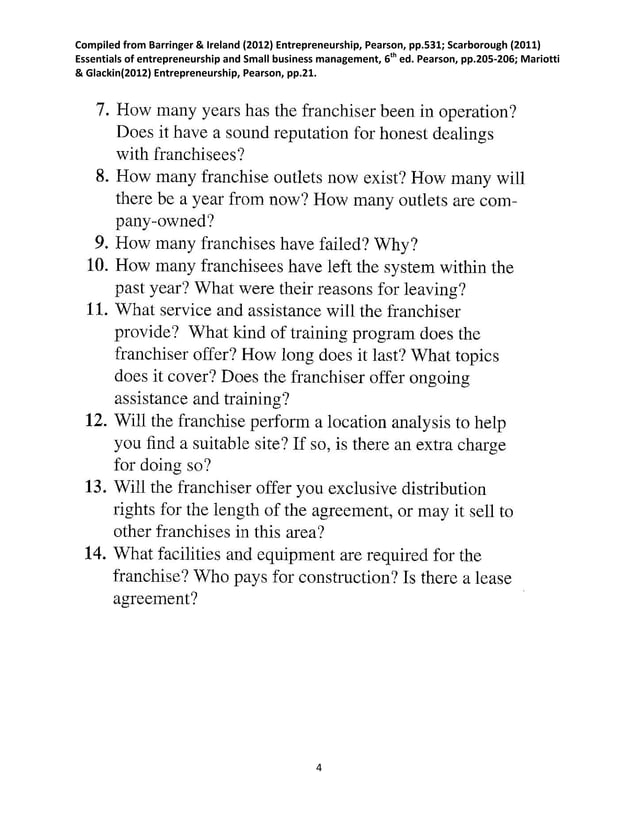 Franchise evaluation checklist | PDF