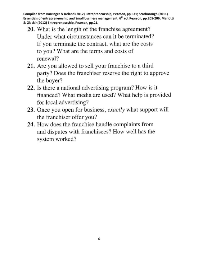Franchise evaluation checklist | PDF