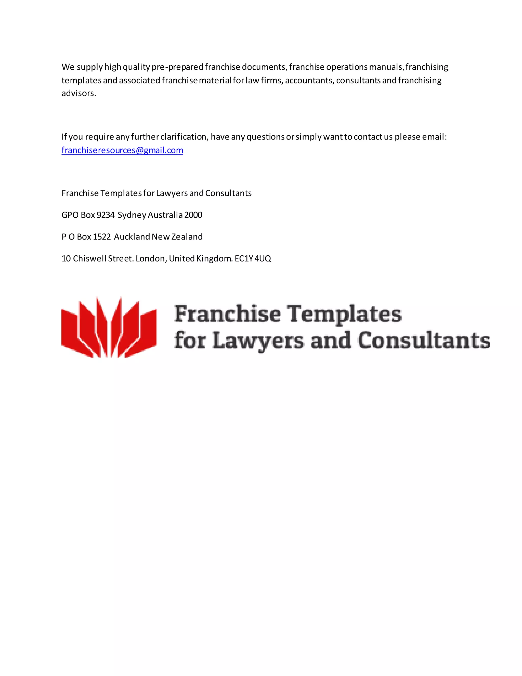 Franchise templates | PDF