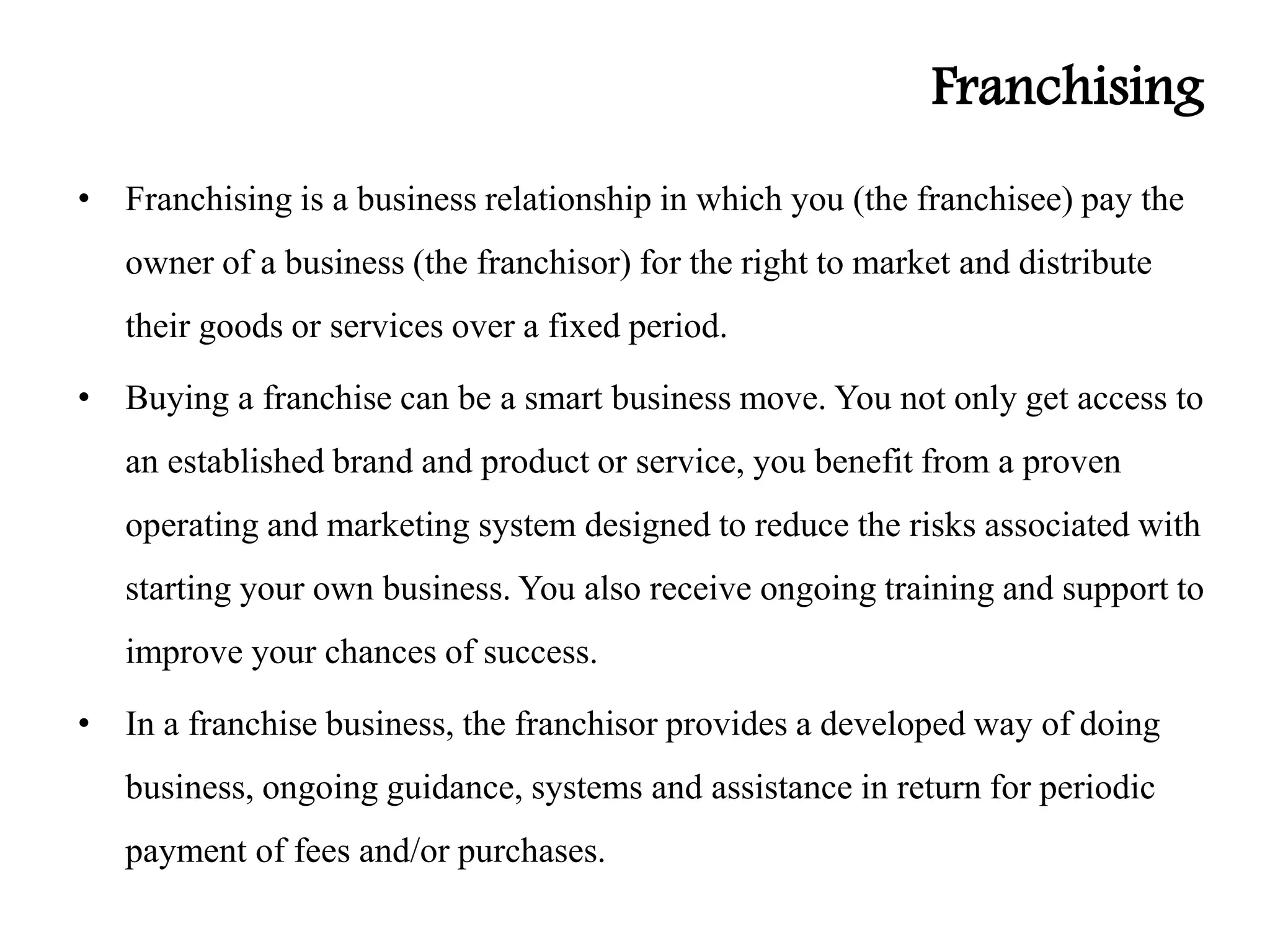 Franchising | PPTX