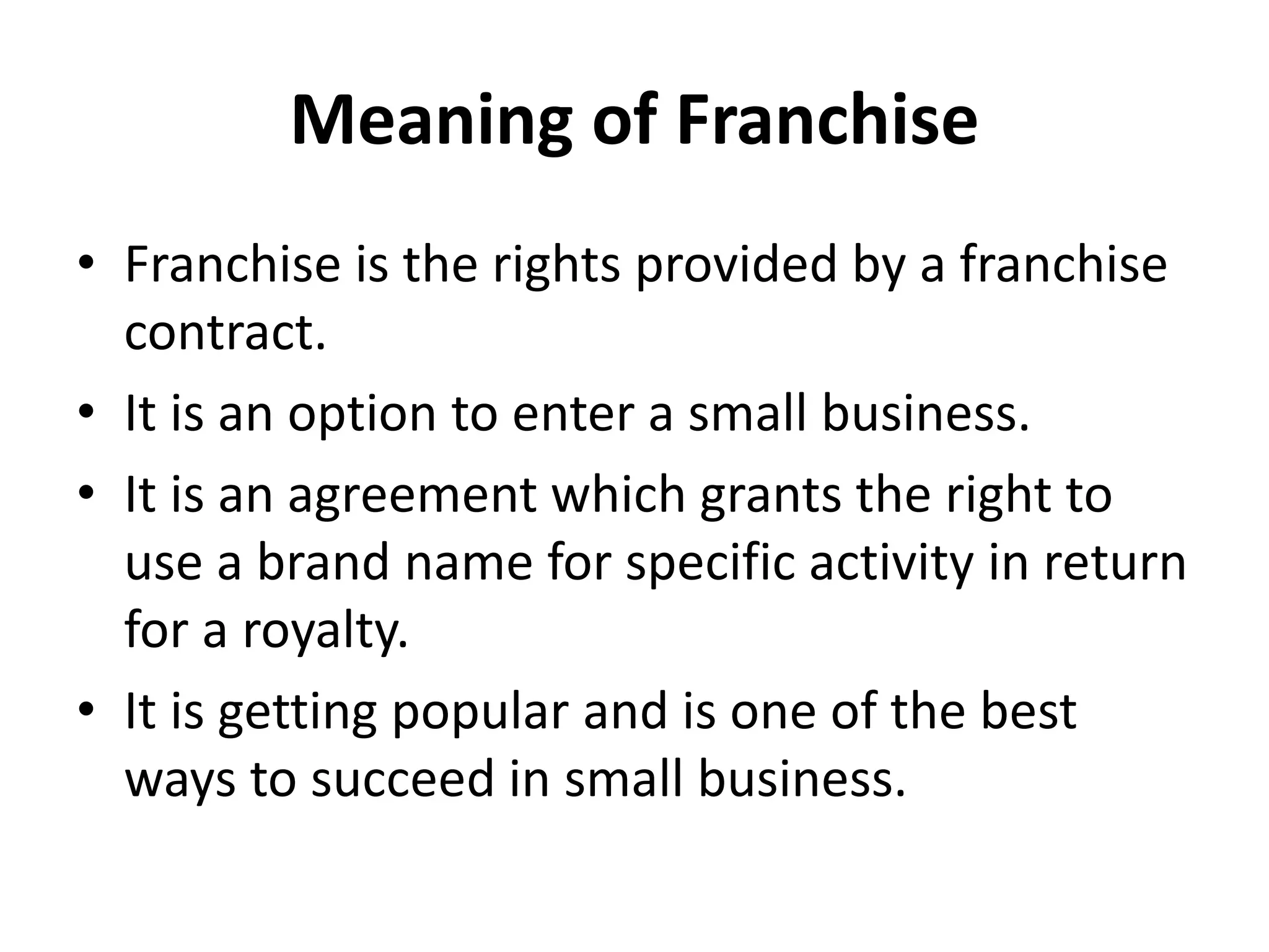Franchising | PPTX