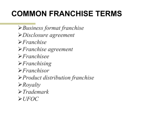 Franchising | PPT