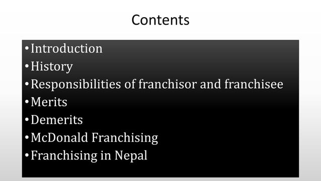 Franchising | PPT