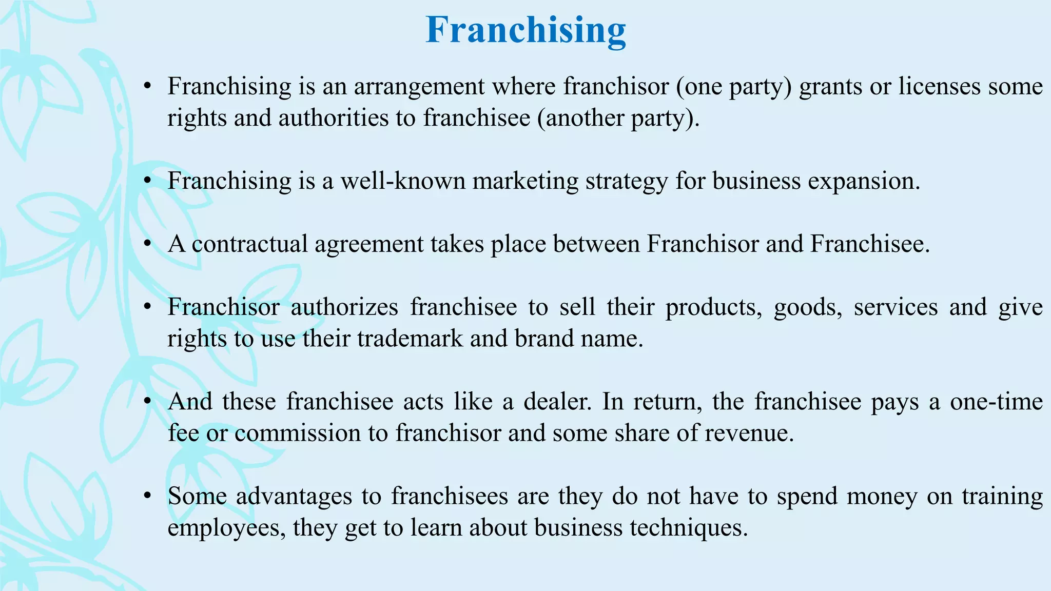 Franchising | PPT