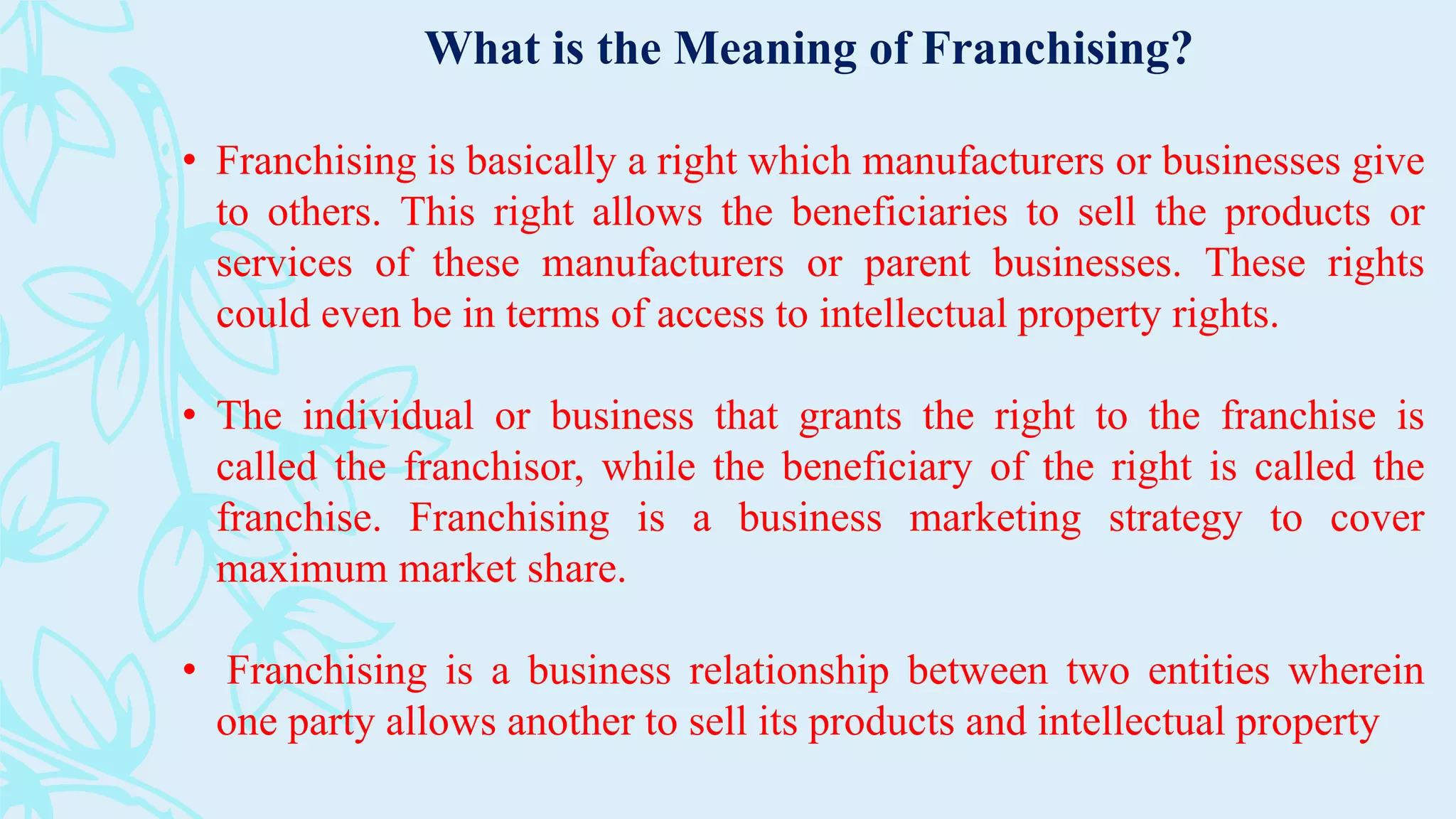 Franchising | PPT