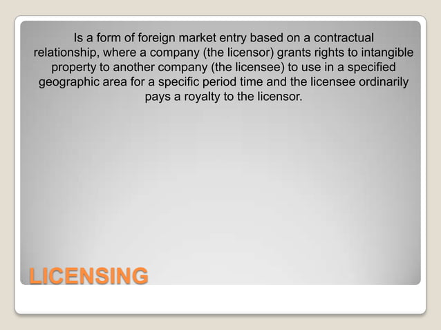 LICENSING & FRANCHISING | PPTX