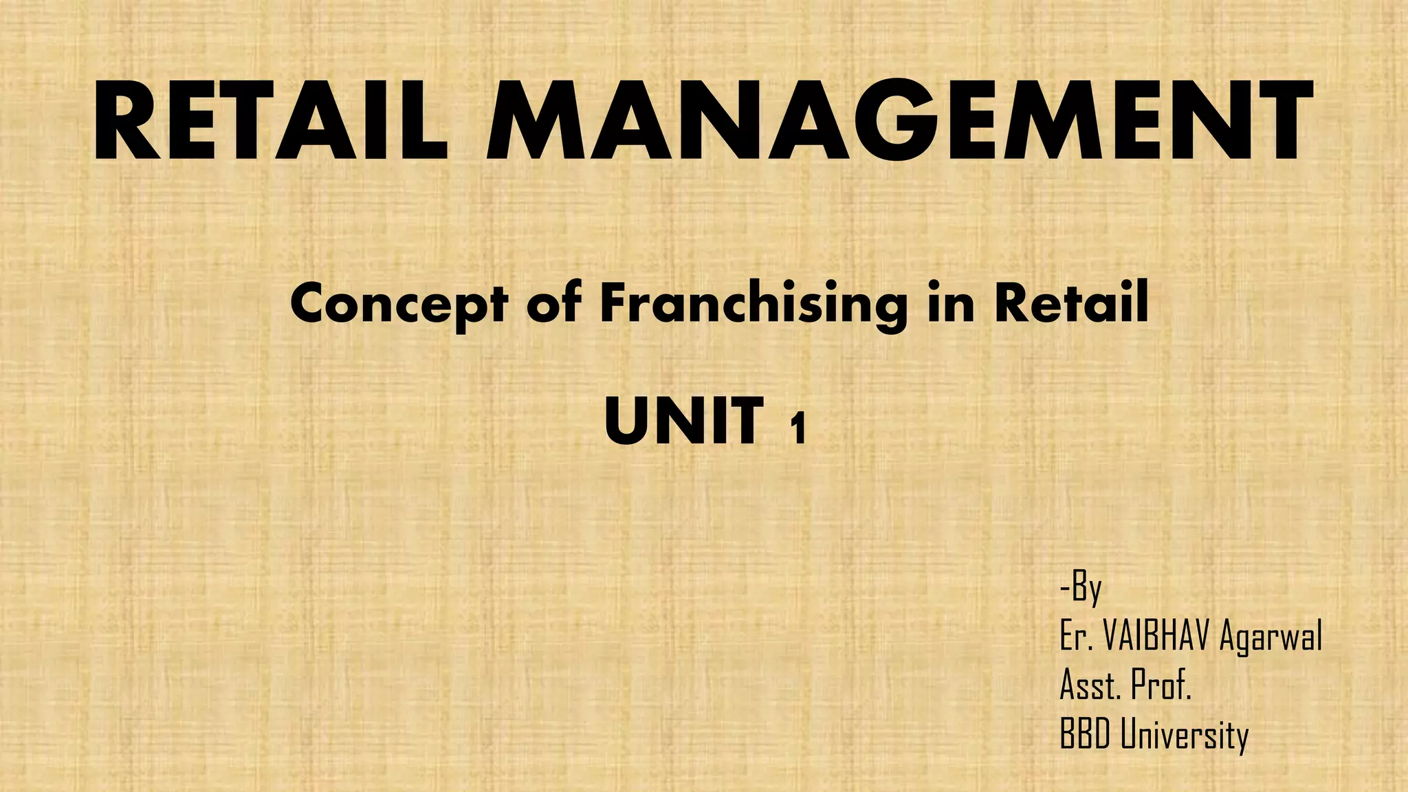 Franchising in retail | PDF