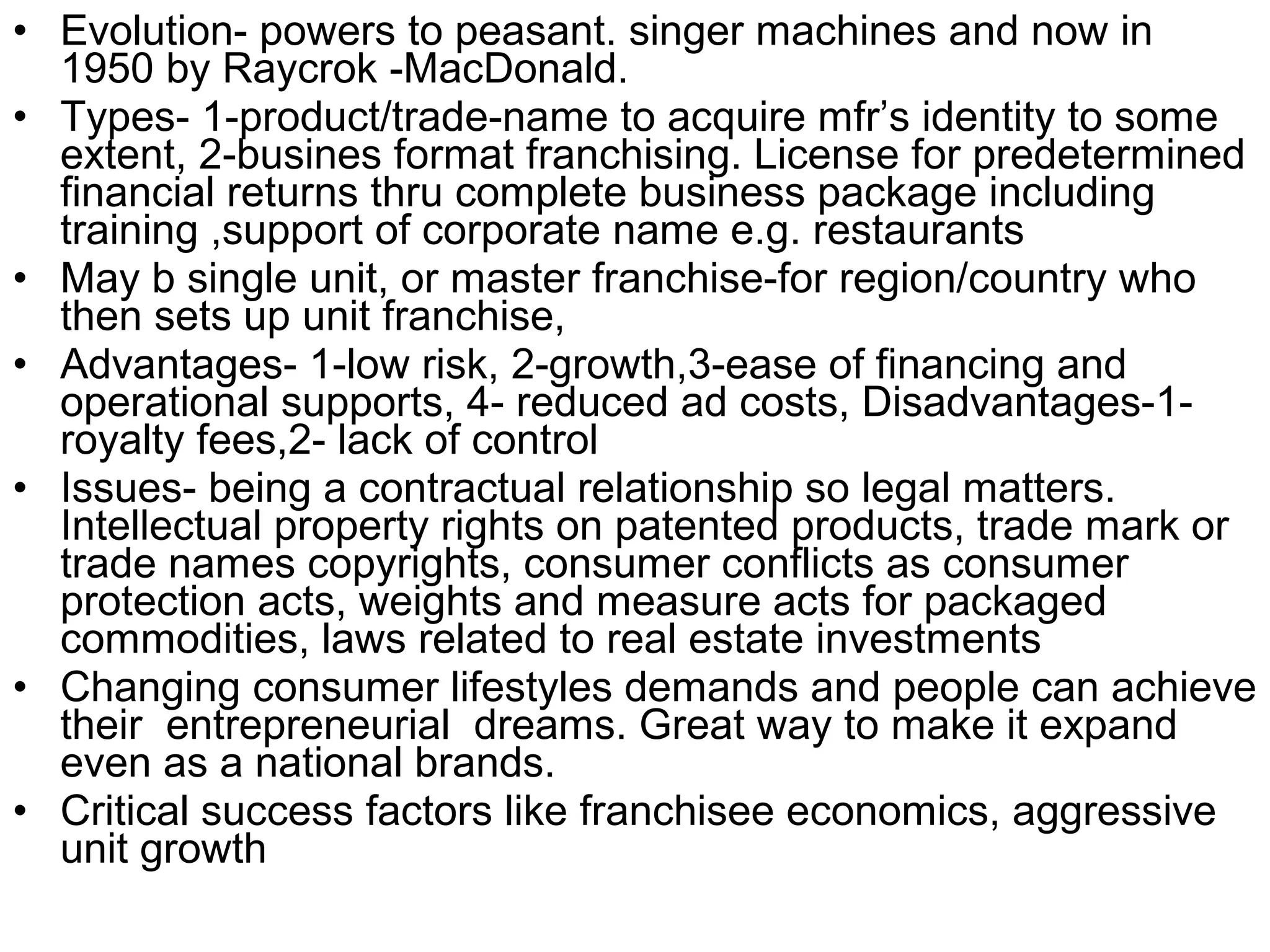 Franchising in retailing | PPT