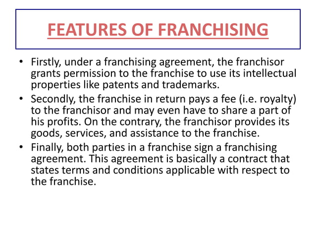 Franchising and licensing | PPTX | Business | Business and Finance