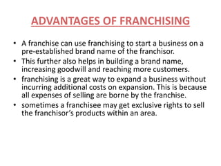 Franchising and licensing | PPTX