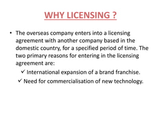 Franchising and licensing | PPTX