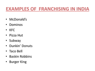 Franchising & licensing | PPTX