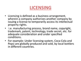Franchising & licensing | PPTX