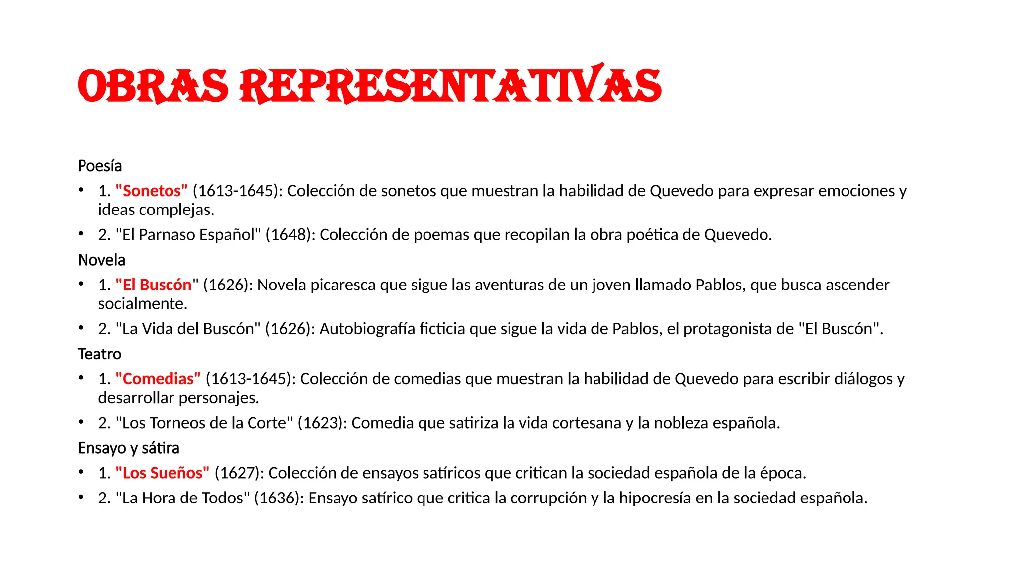 FRANCISCO DE QUEVEDO VILLEGAS , movimientos literarios y ...