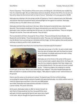 Francisco pizaro and the inca conquest rev 1 | PDF