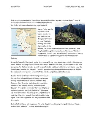 Francisco pizaro and the inca conquest rev 1 | PDF