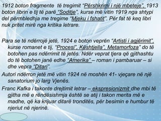 Franc Kafka - Jeta dhe veprat - Mujasera Aliu, prof. | PPT